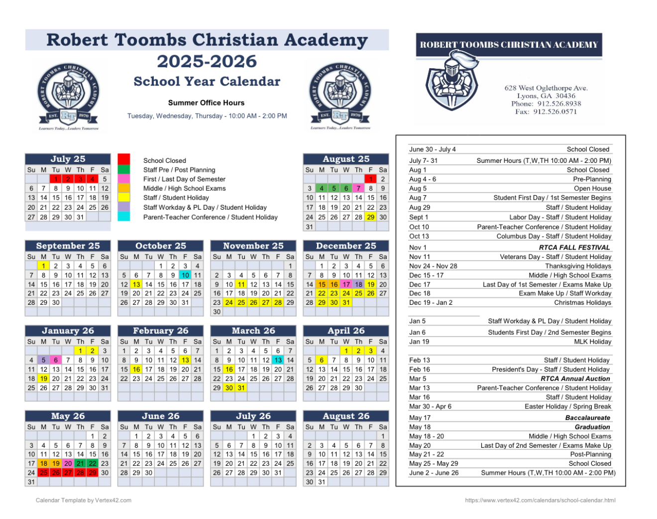 Robert Toombs Christian Academy - Lyons, GA